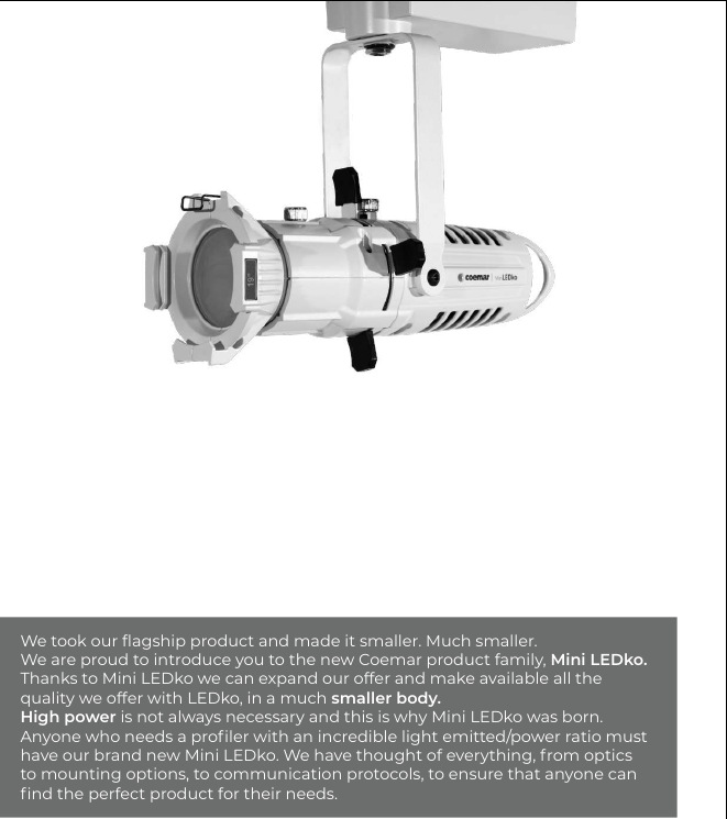 Coemar Mini LEDko Profile Fixed Optic White